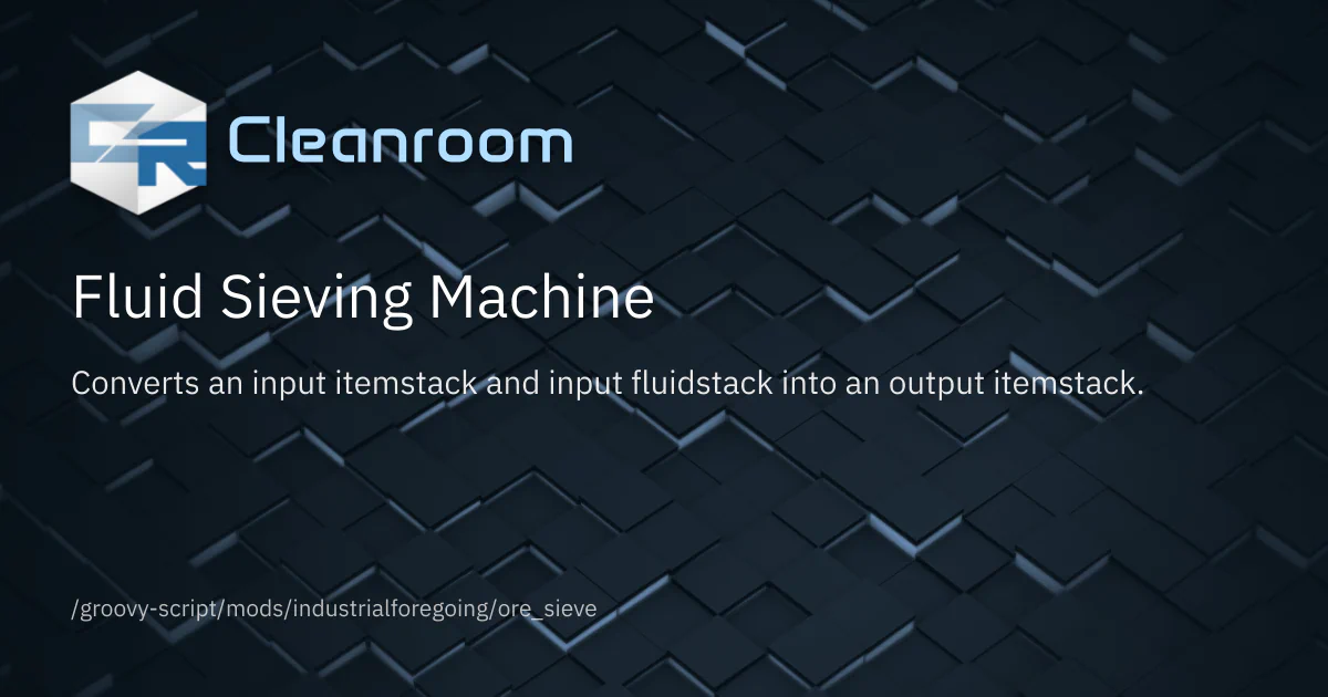 Fluid Sieving Machine | Industrial Foregoing | CleanroomMC