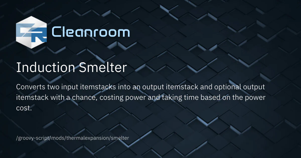 Induction Smelter | Thermal Expansion | CleanroomMC