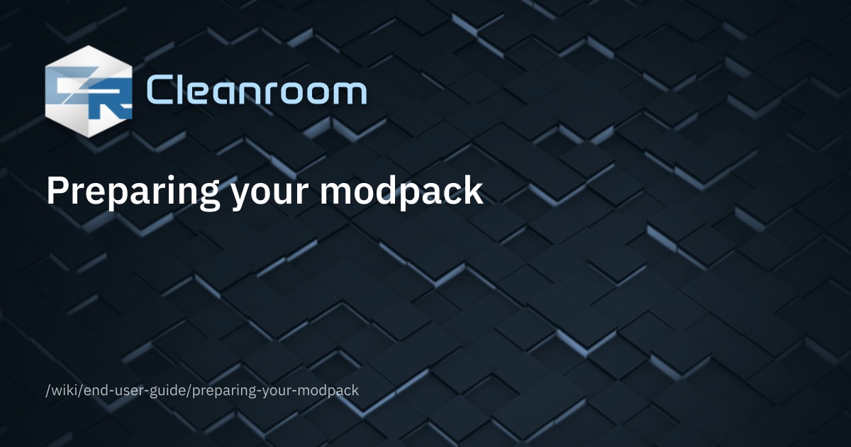 Preparing your modpack | CleanroomMC